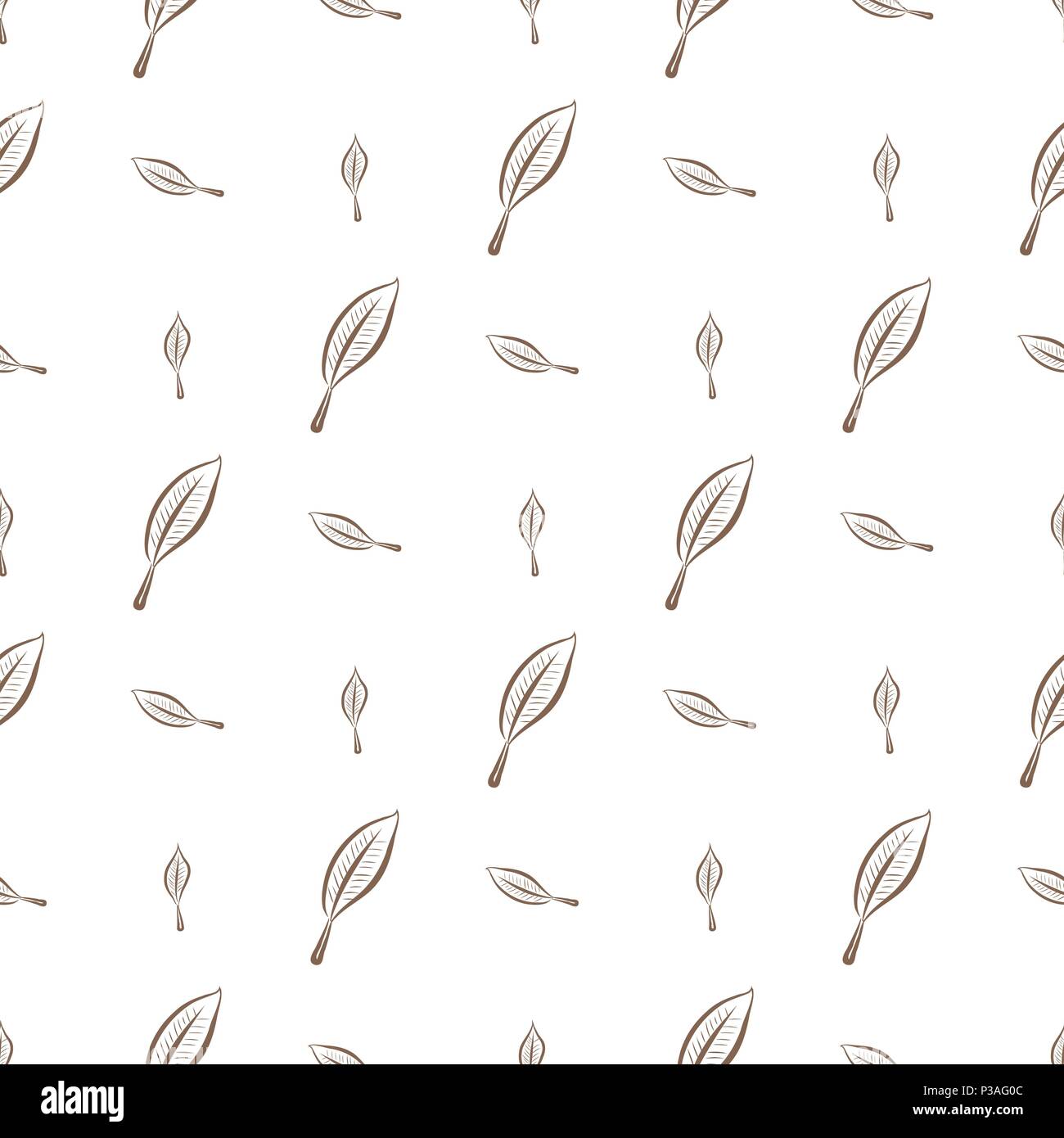 Seamless hand drawn leaves illustrations background, good for graphic ...