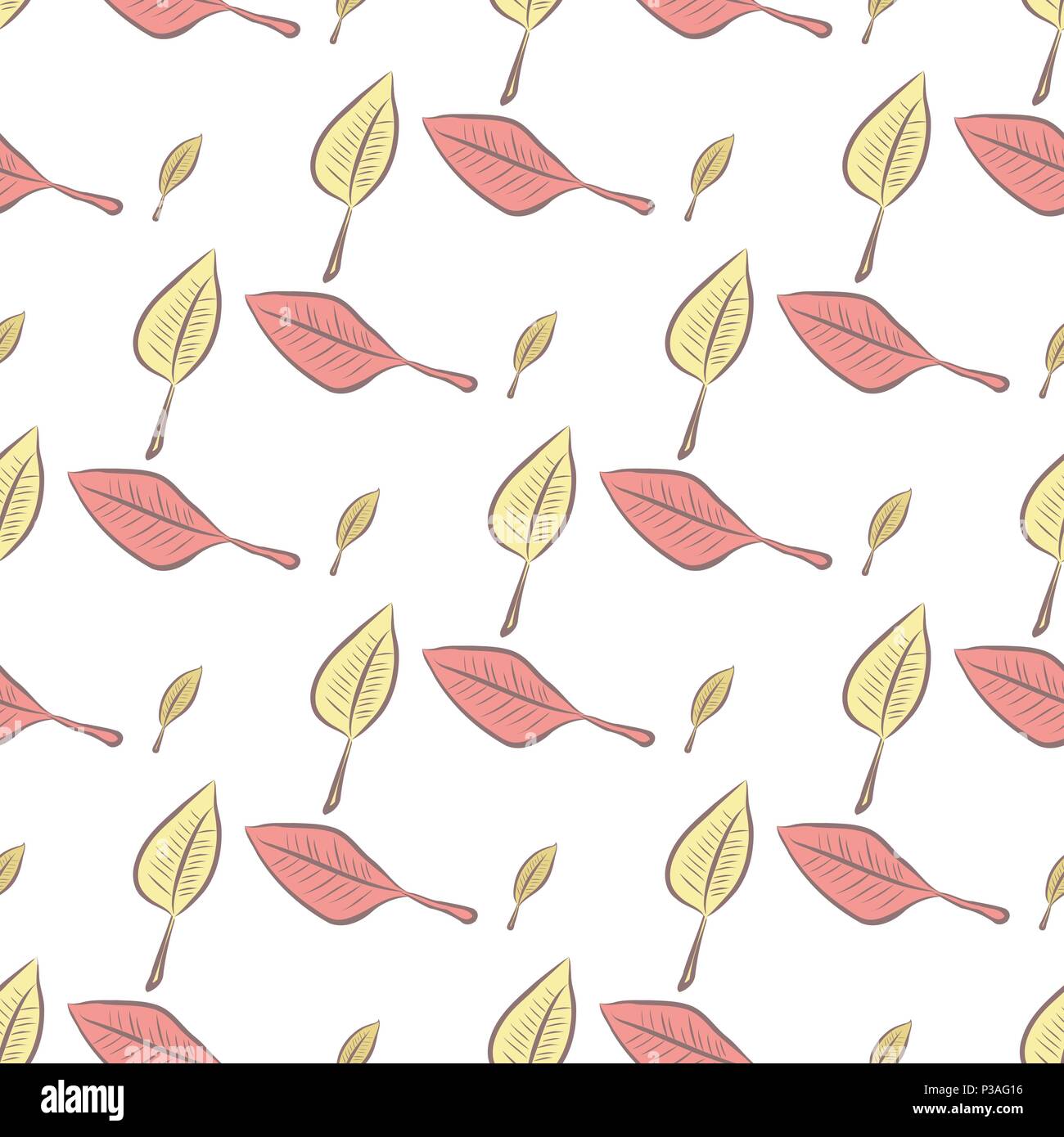 Seamless illustrations of leaves. Good for web page, wallpaper, graphic ...