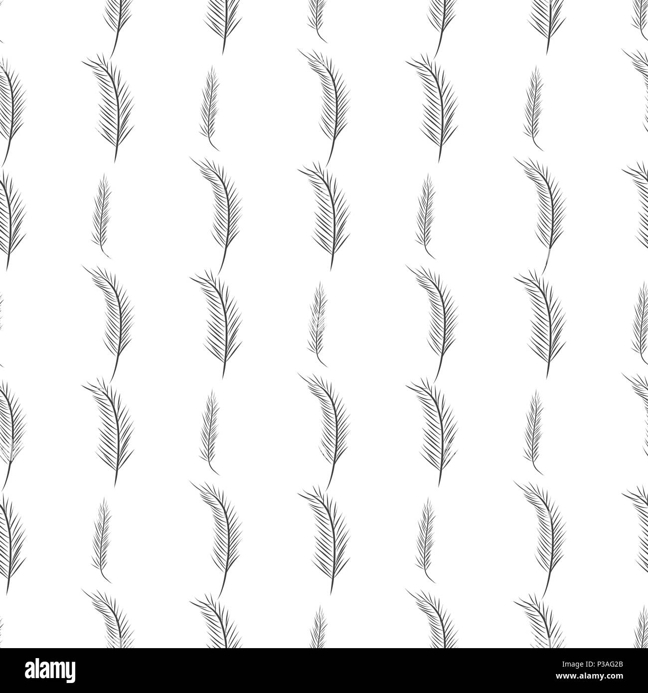 Seamless feather illustrations background abstract, hand drawn. Cartoon ...