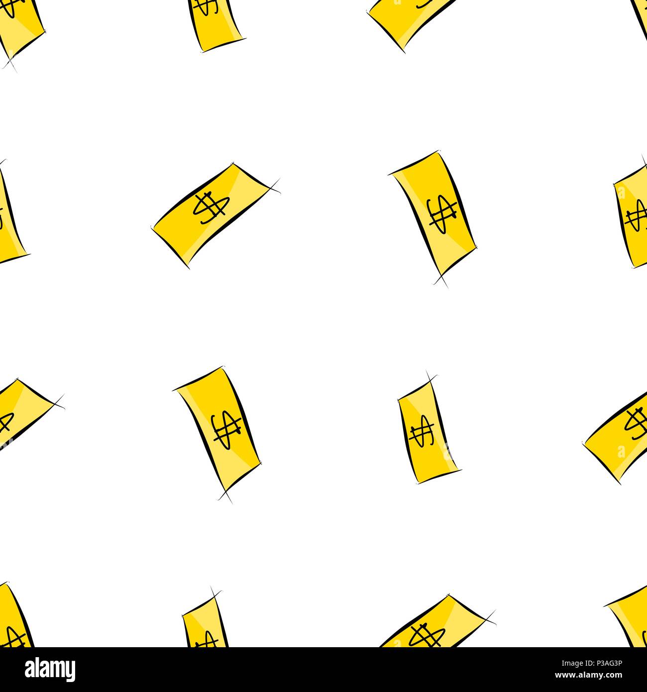 Seamless money or cash illustrations background abstract, hand drawn ...