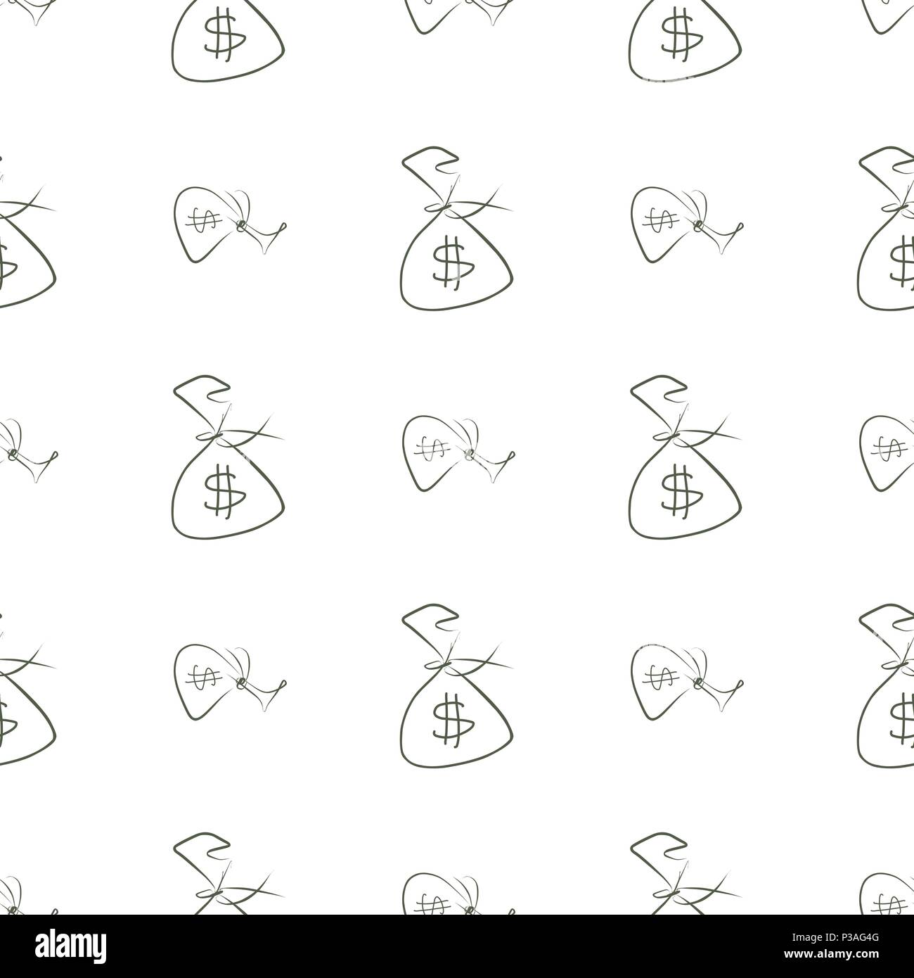 Seamless abstract money or cash illustrations background. Cartoon style ...