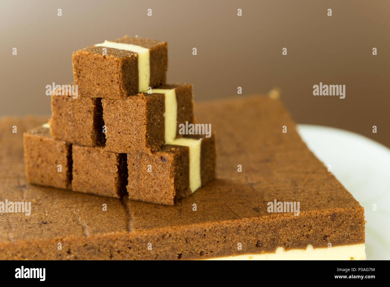 Chocolate cheese layer cake Stock Photo - Alamy