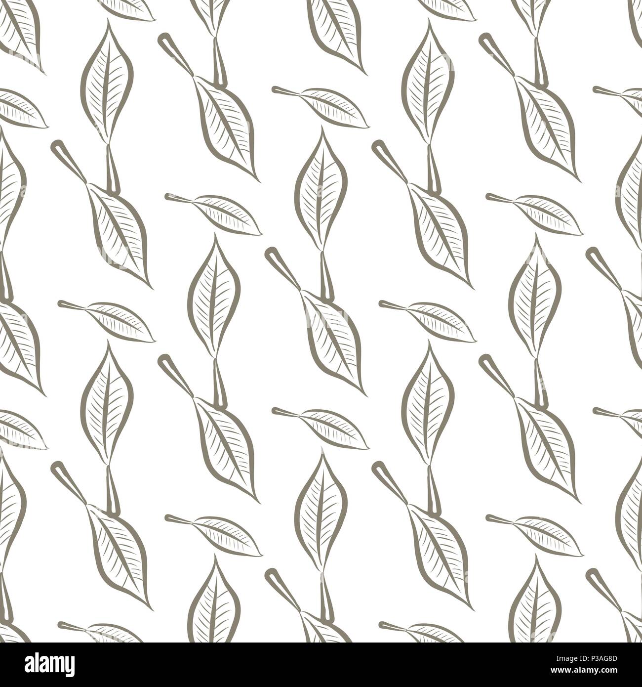 Seamless illustrations of leaves. Good for web page, wallpaper, graphic ...