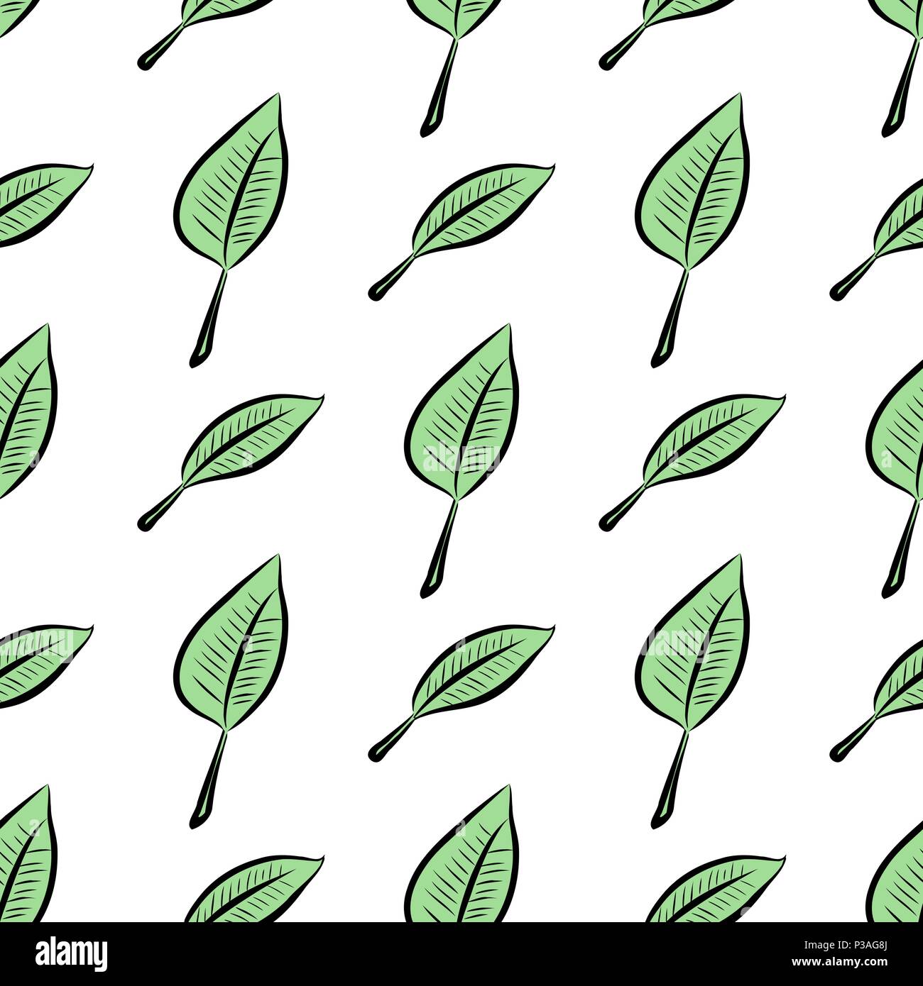 Seamless illustrations of leaves. Good for web page, wallpaper, graphic ...