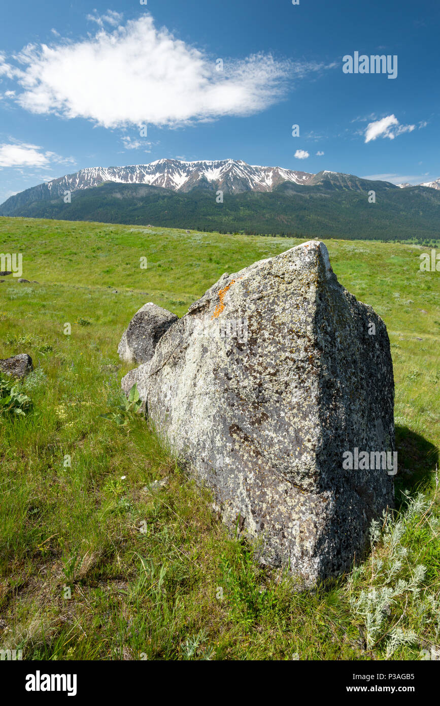 Boulders on the Wallowa Lake moraine in Northeast Oregon Stock Photo ...