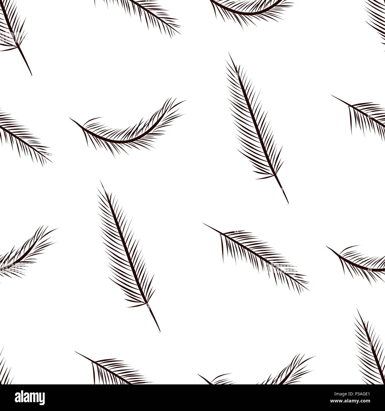 Seamless abstract feather illustrations background. Cartoon style ...