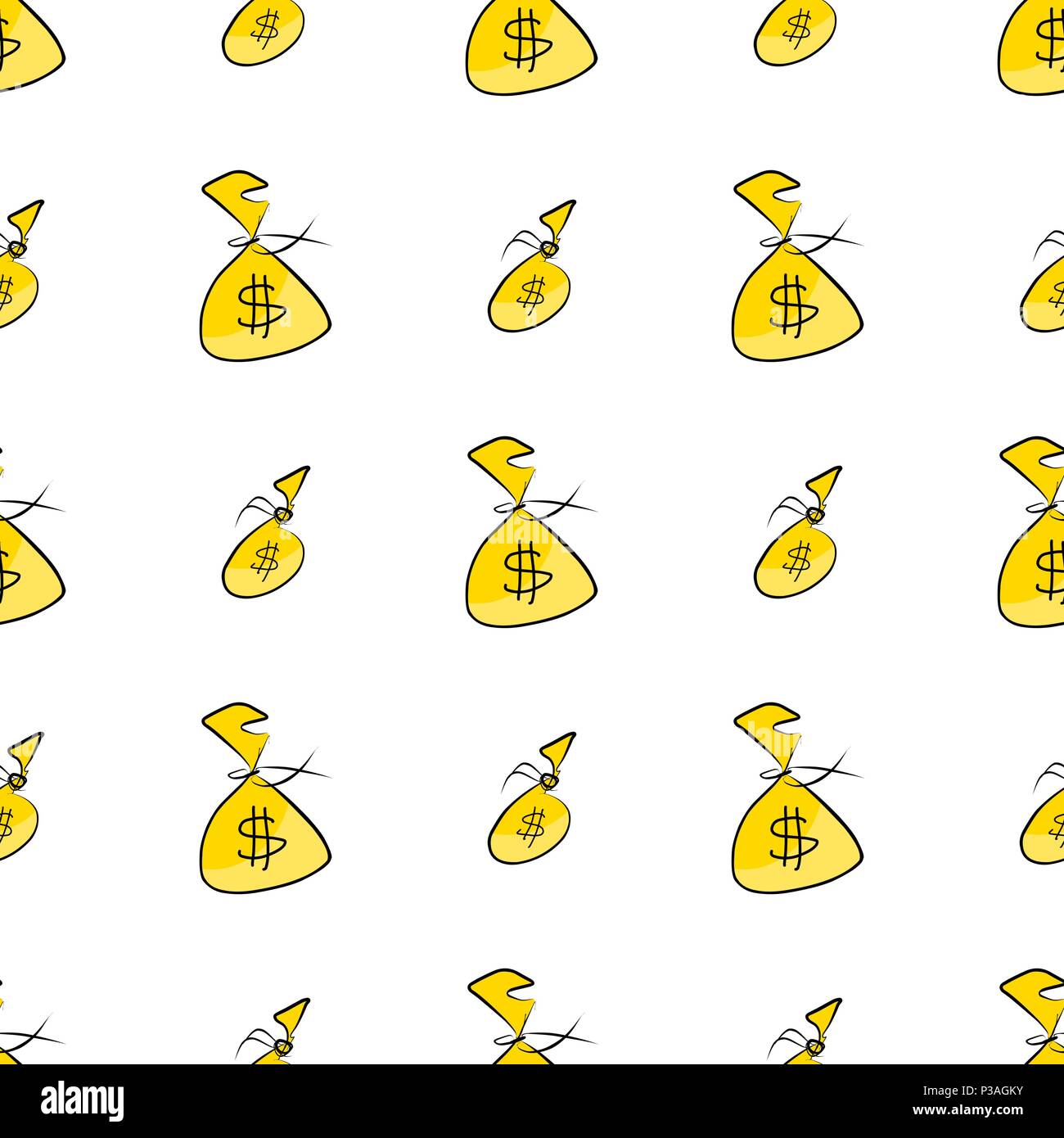 Seamless decorative hand drawn money or cash art illustrations. Good ...