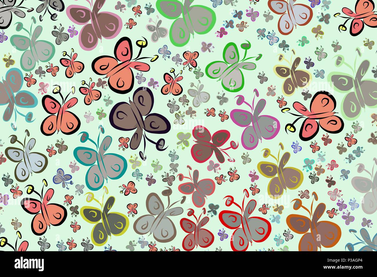 Decorative hand drawn butterfly art illustrations. Good for design ...