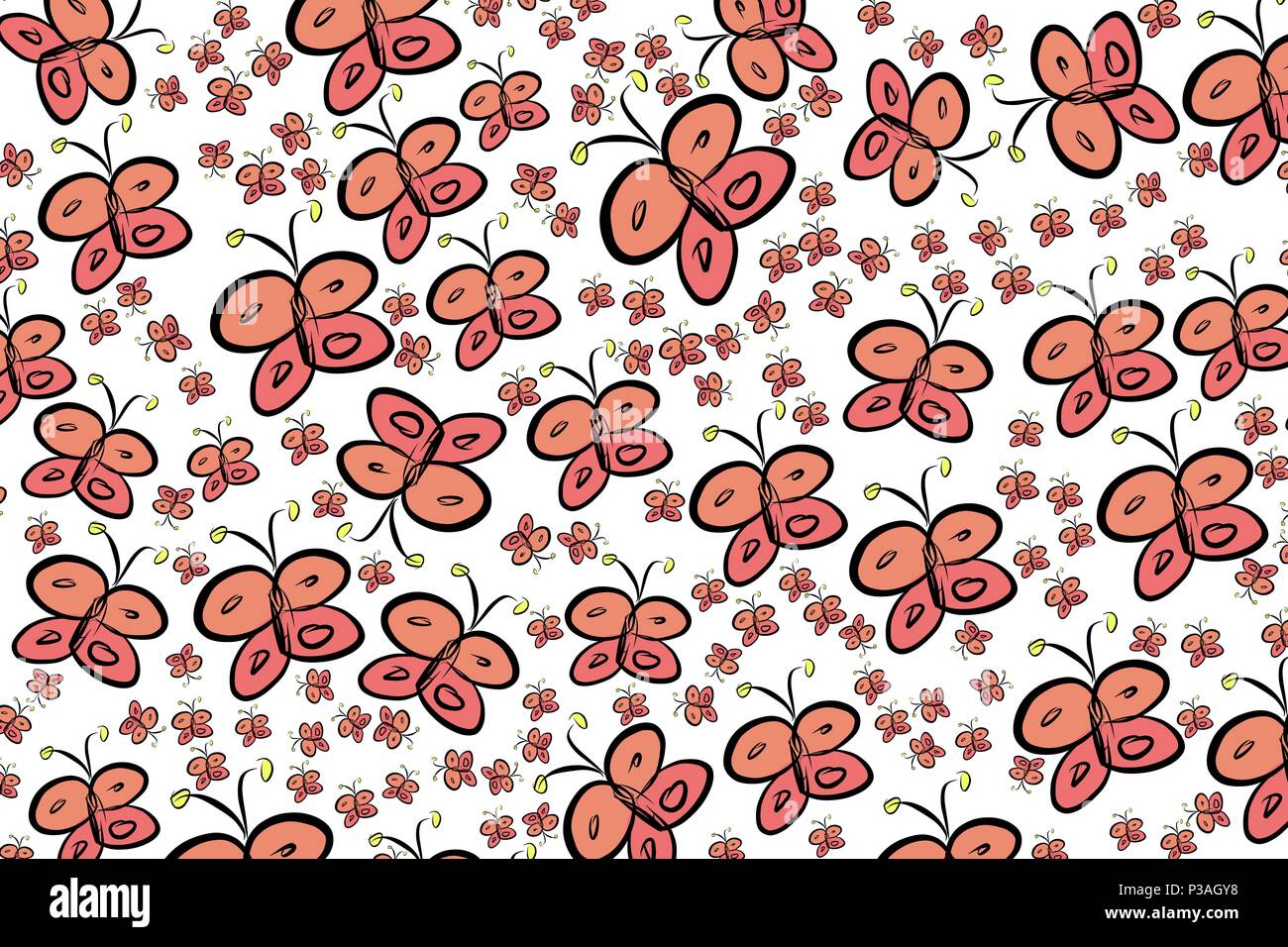 Abstract butterfly illustrations background. Cartoon style vector ...