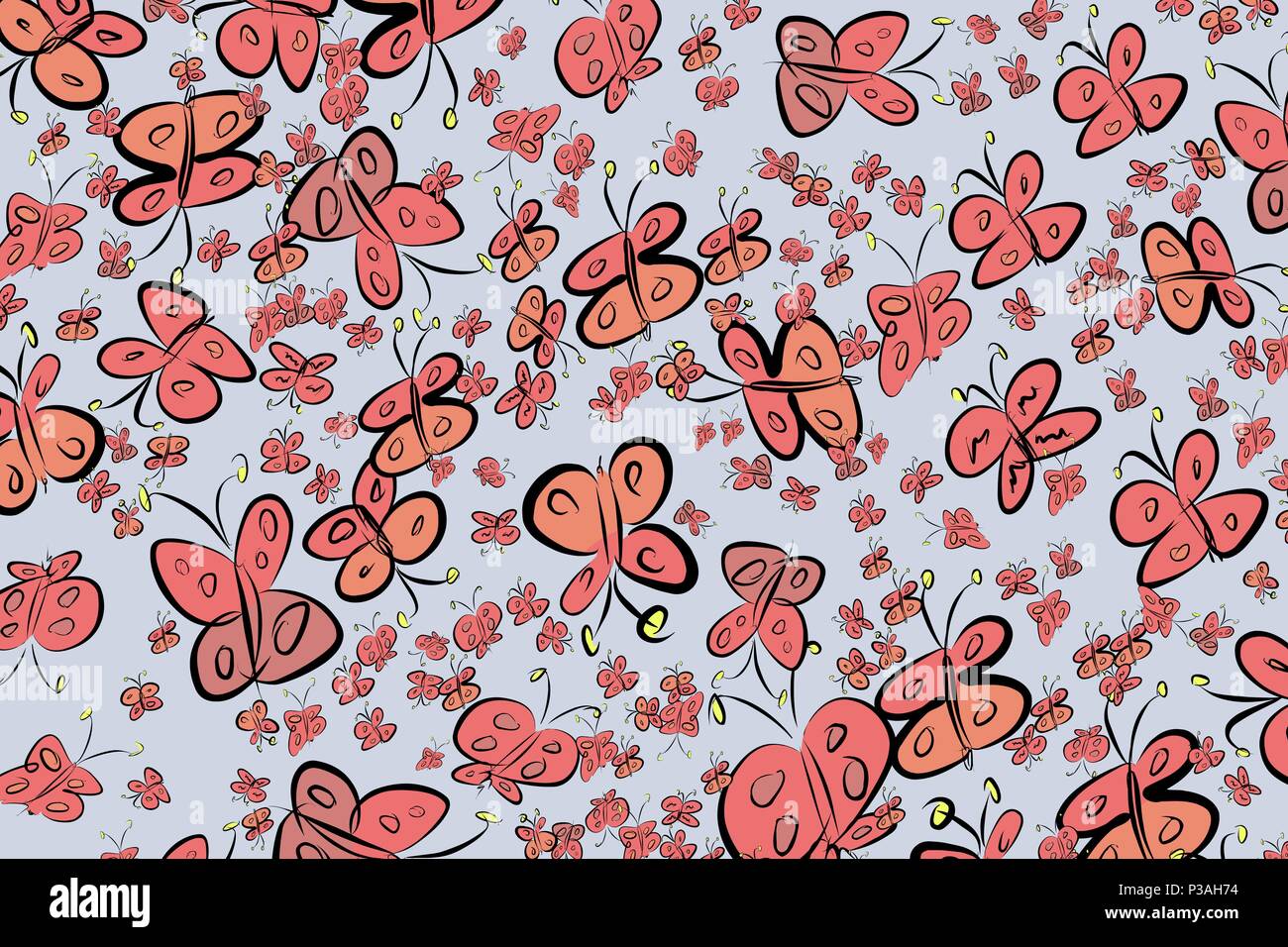 Hand drawn butterfly illustrations background, good for graphic design ...