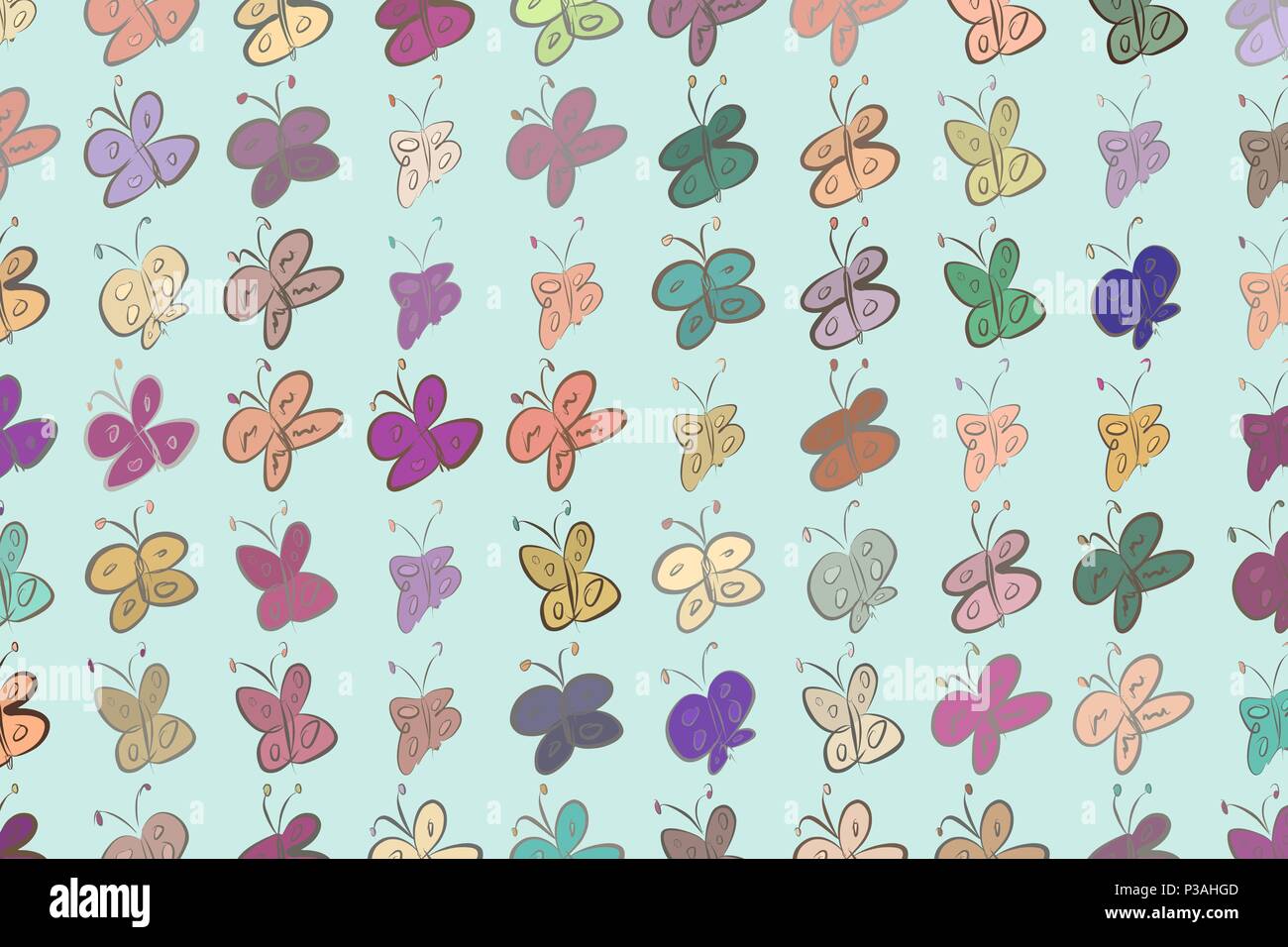 Hand drawn butterfly illustrations background, good for graphic design ...