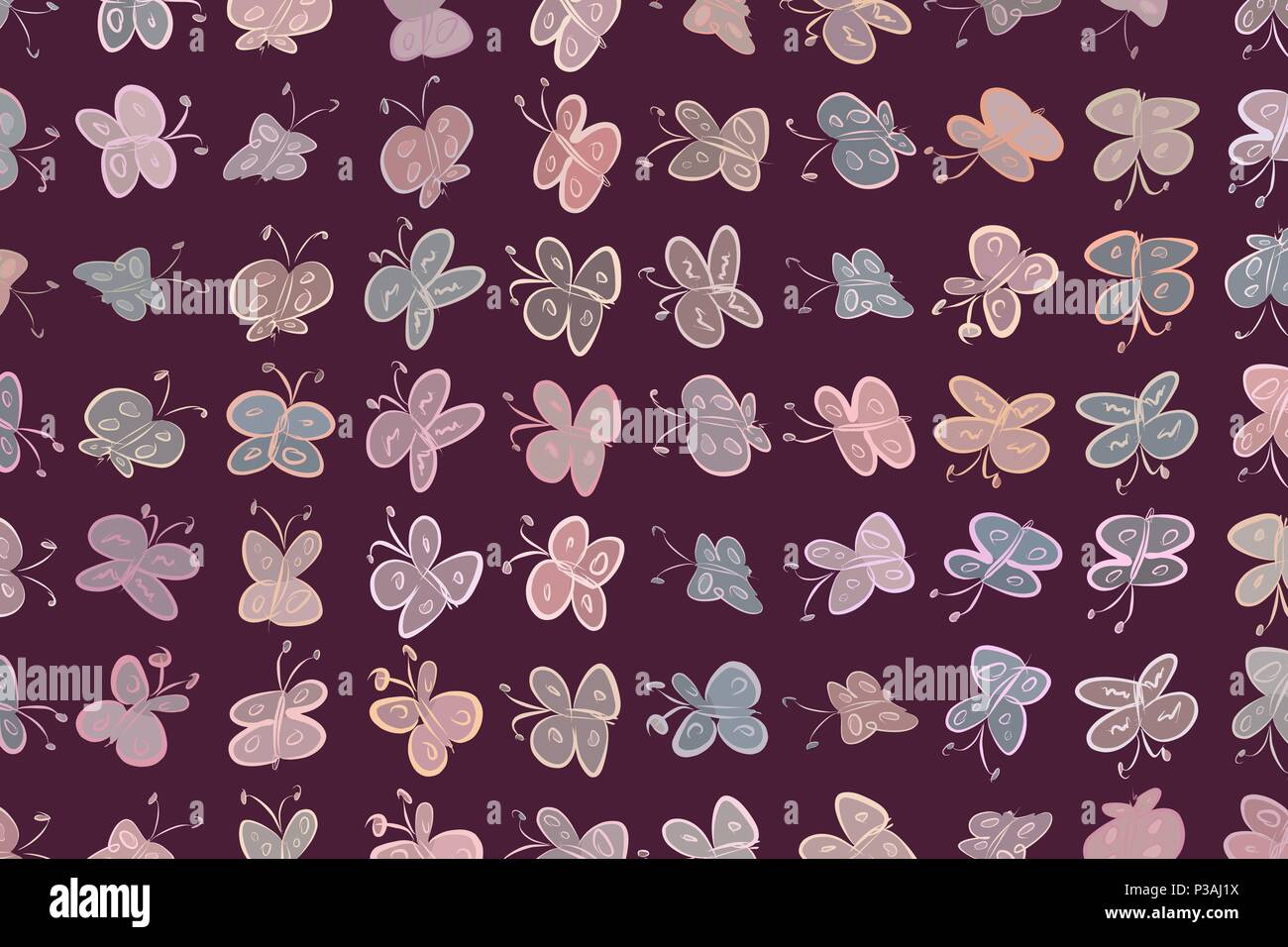 Hand drawn butterfly illustrations background, good for graphic design ...
