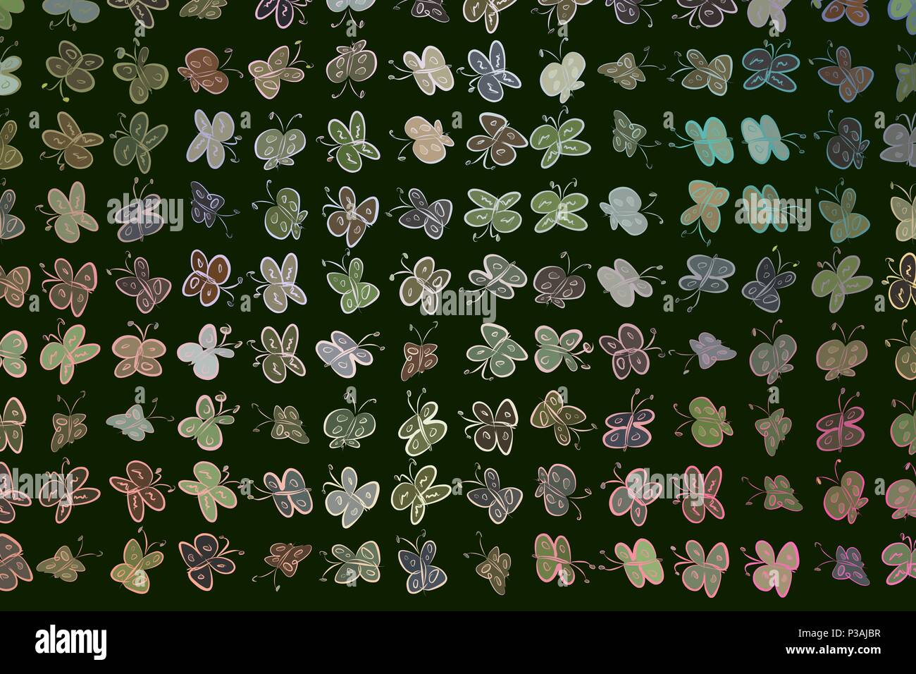 Decorative hand drawn butterfly art illustrations. Good for design ...