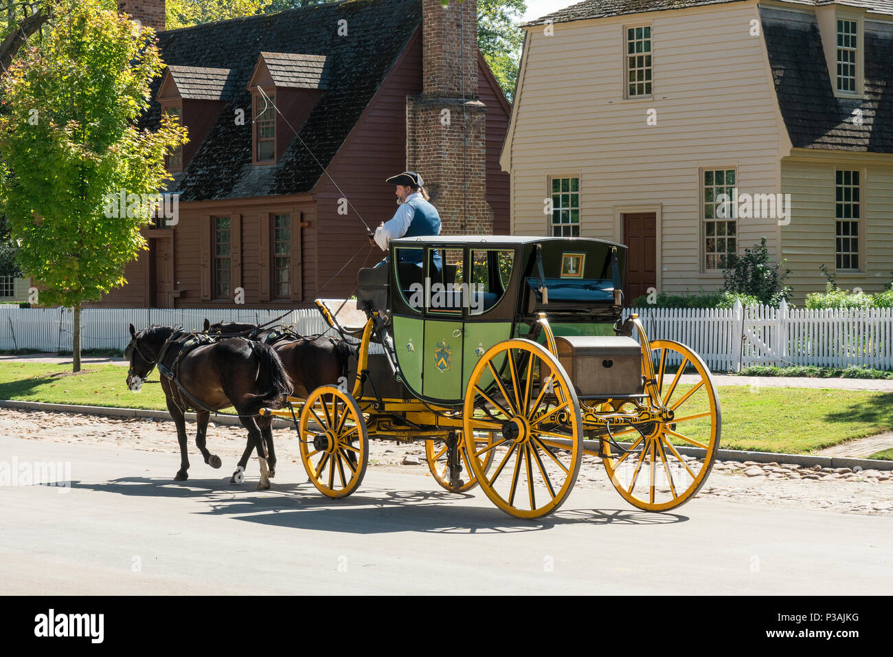 Horse drawn carriage in Colonial Williamsburg Stock Photo - Alamy