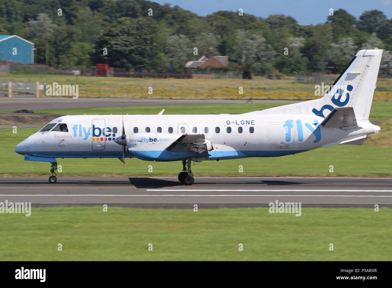 G-LGNE, a Saab 340B operated by Loganair in Flybe colours, during ...