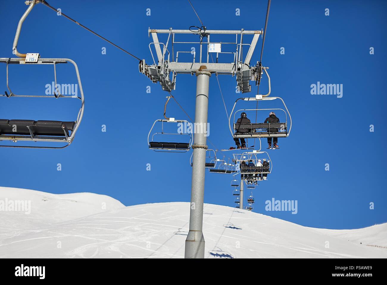 Ski lift at a ski resort Stock Photo - Alamy