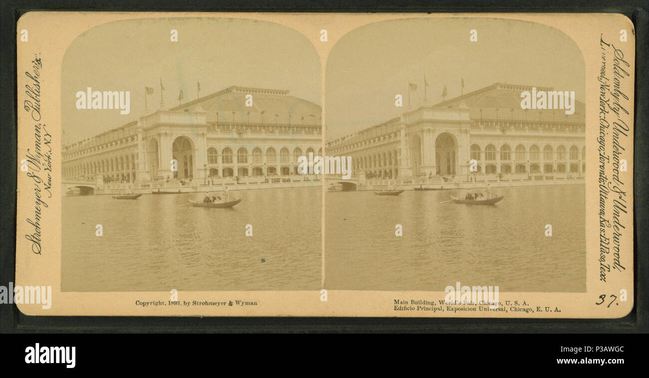 . Main building, World's Fair, Chicago, U.S.A. Published: 1893 ...