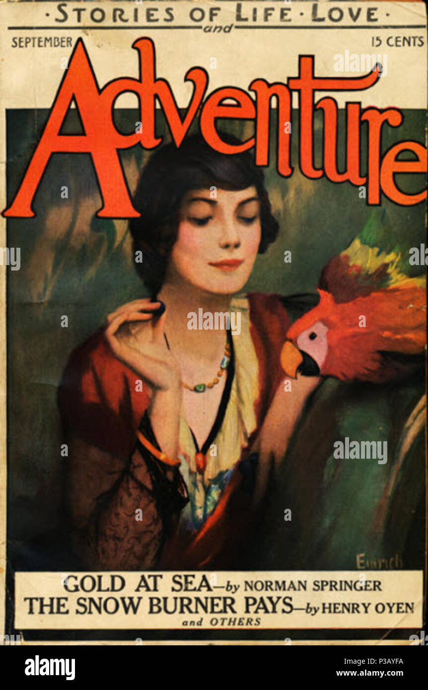 . English: Cover of Adventure, vol. 10 no. 5 (September 1915 ...