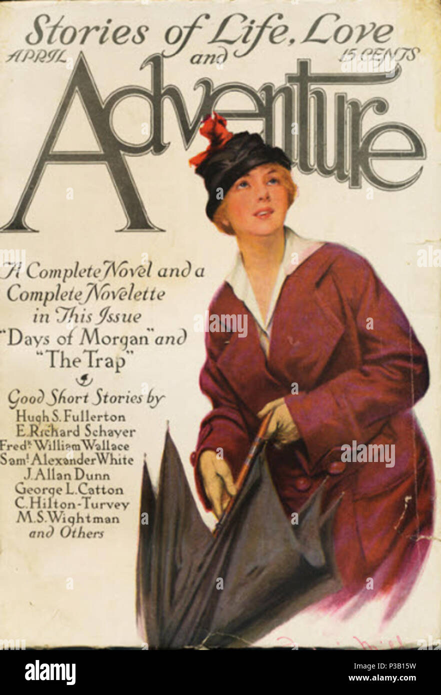 . English: Cover of Adventure, vol. 11 no. 6 (April 1916). April 1916 ...