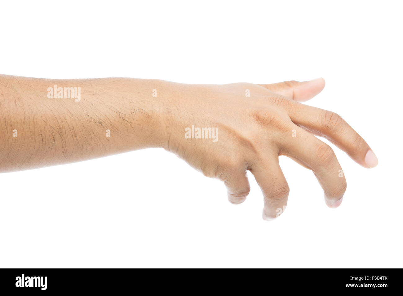 Empty man hand on white background Stock Photo - Alamy