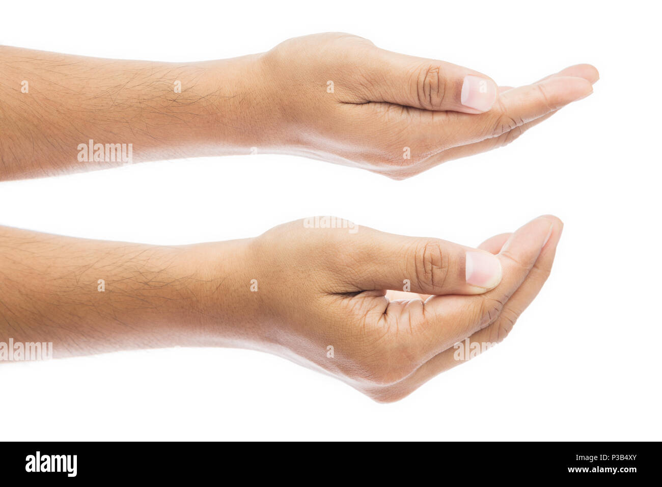 Man hand sign isolated on white background Stock Photo - Alamy