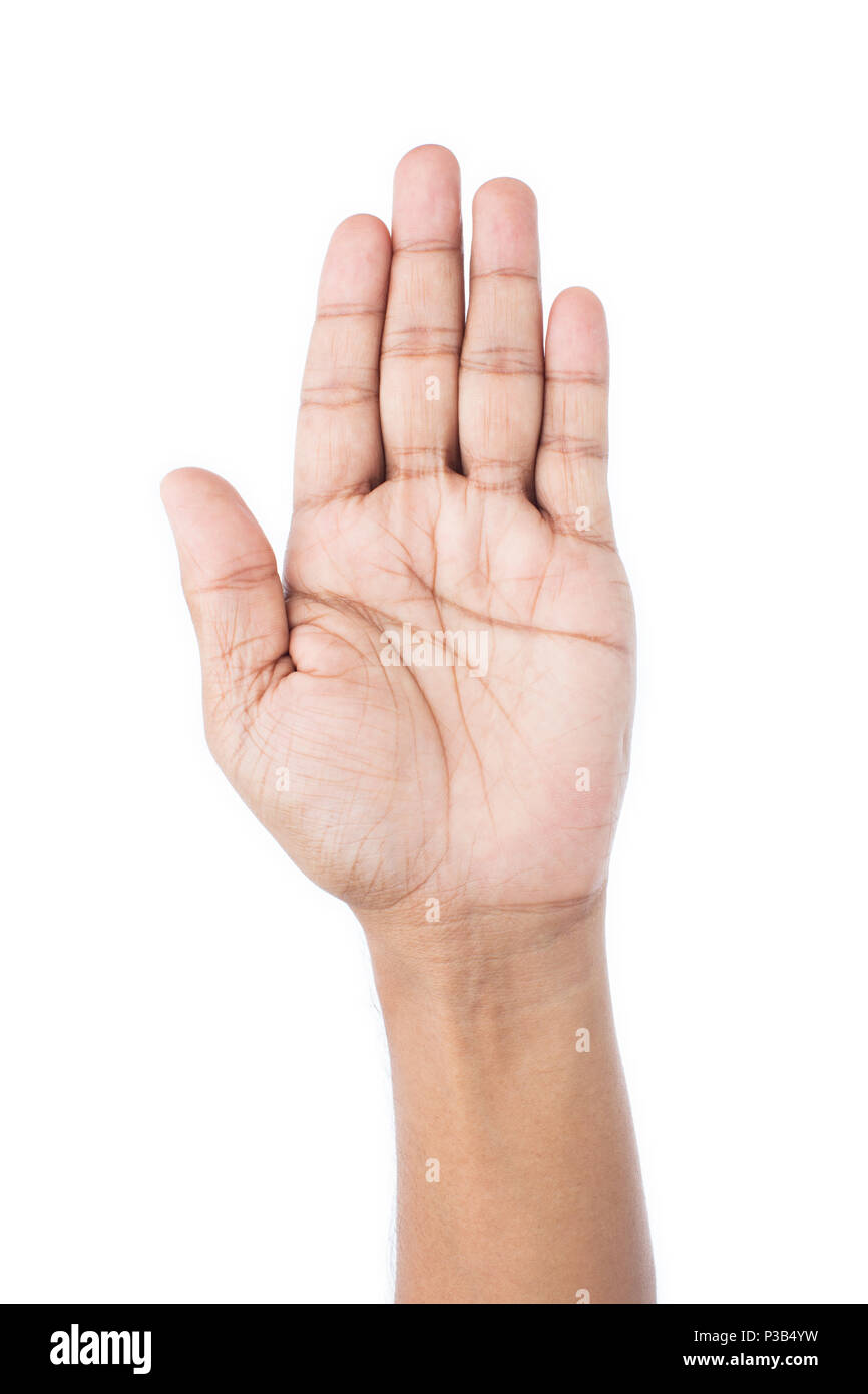 Man hand sign isolated on white background Stock Photo - Alamy
