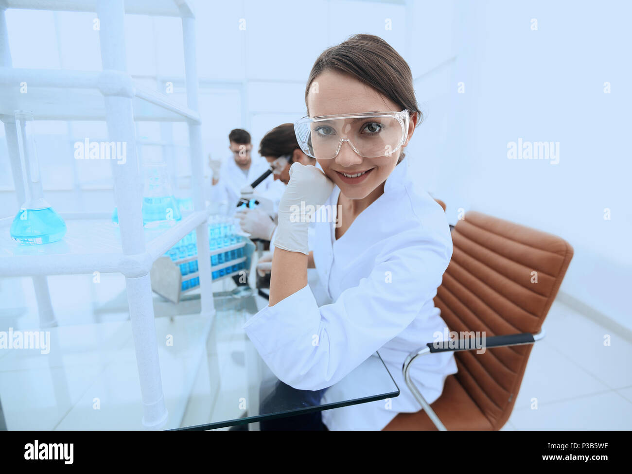 Science lab students chemistry goggles hi-res stock photography and ...
