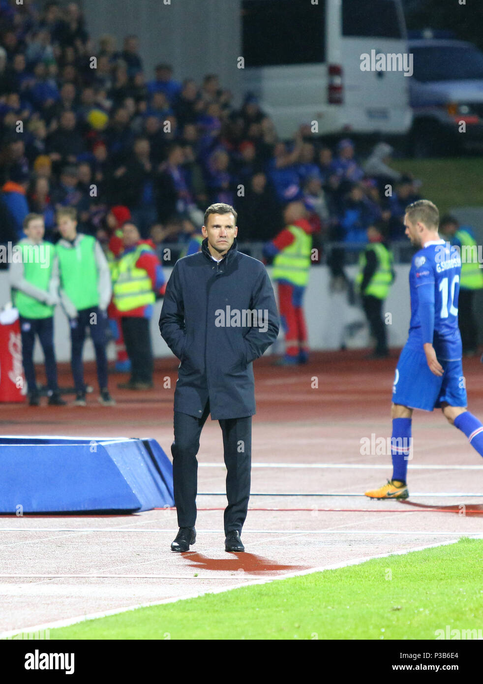 REYKJAVIK, ICELAND - SEPTEMBER 5, 2017: Head Coach of Ukraine National ...