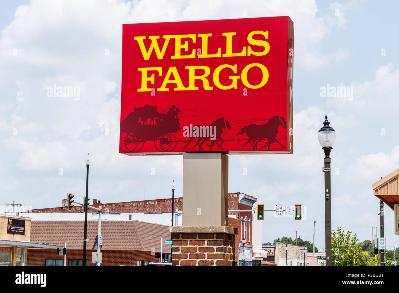 Monticello - Circa June 2018: Wells Fargo Signage and Logo. Wells Fargo ... Monticello - Circa June 2018: Wells Fargo Signage and Logo. Wells Fargo ...