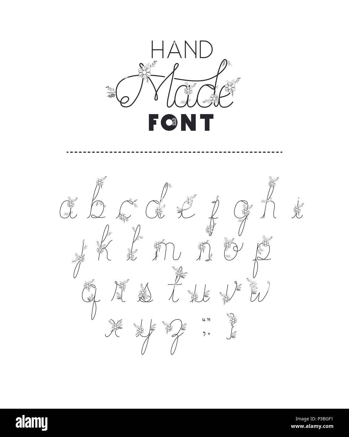 hand made font alphabet Stock Vector Image & Art - Alamy