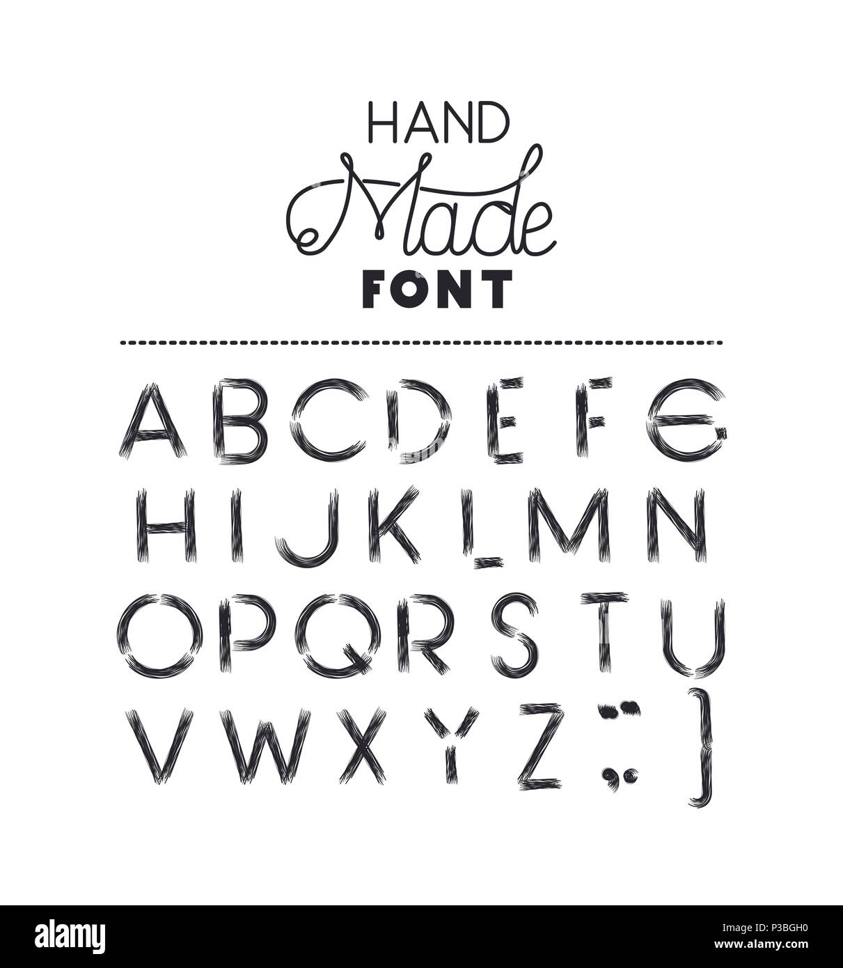 hand made font alphabet Stock Vector Image & Art - Alamy