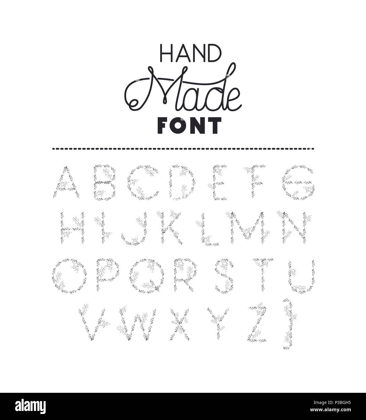 hand made font alphabet Stock Vector Image & Art - Alamy