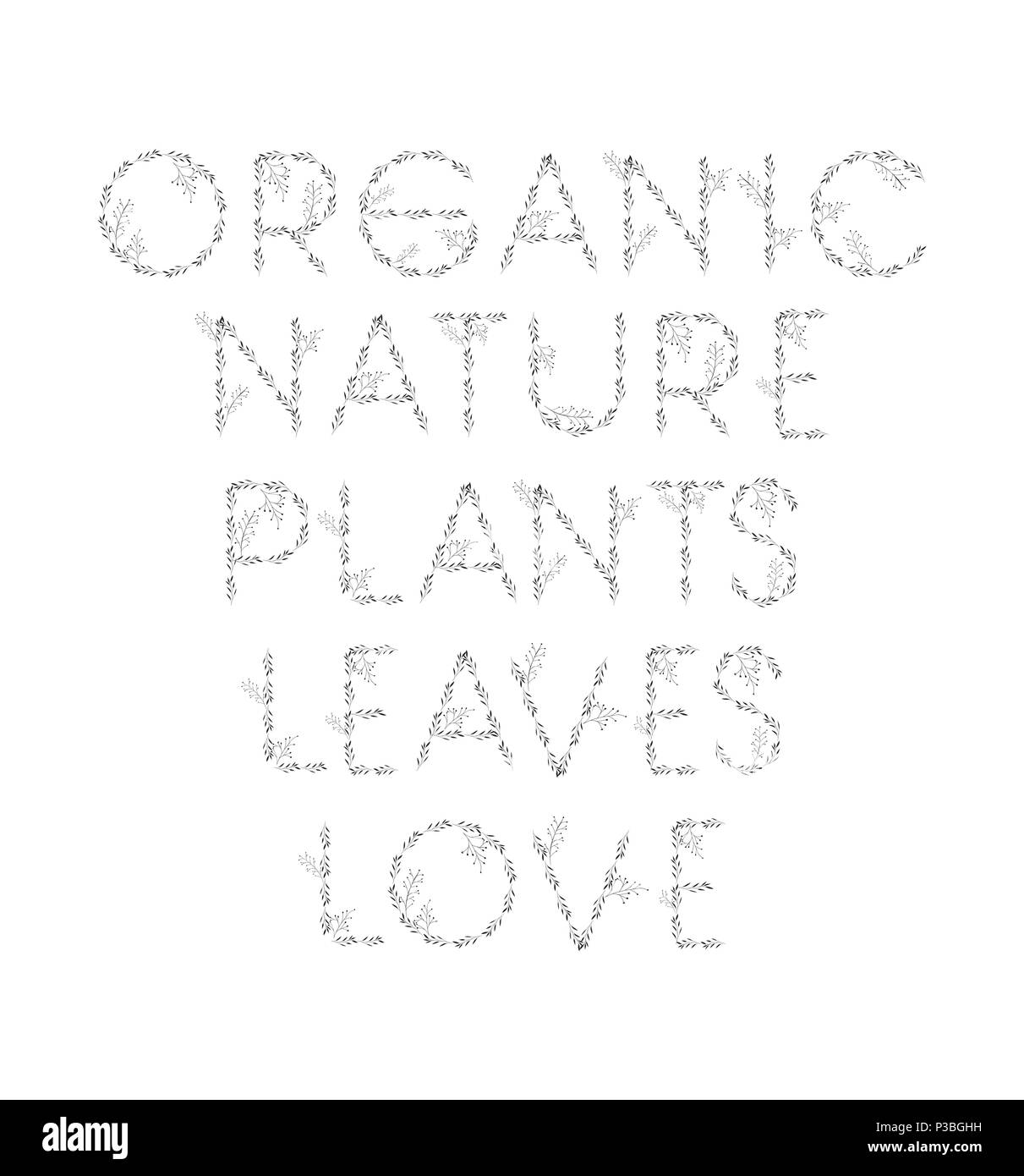 hand made font alphabet Stock Vector Image & Art - Alamy