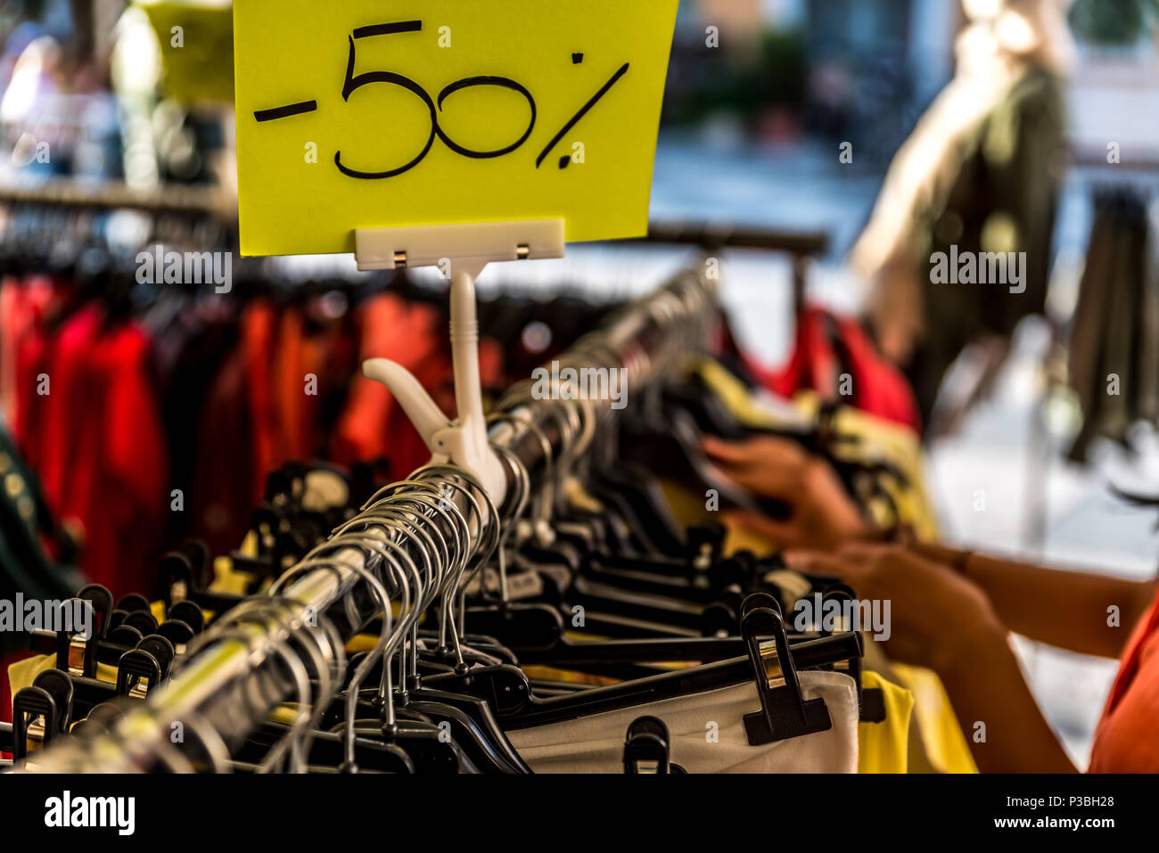 Sale of clothes Stock Photo - Alamy