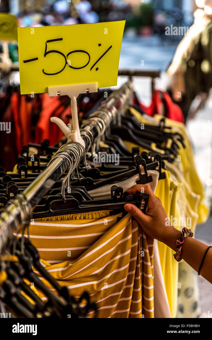 Sale of clothes Stock Photo - Alamy