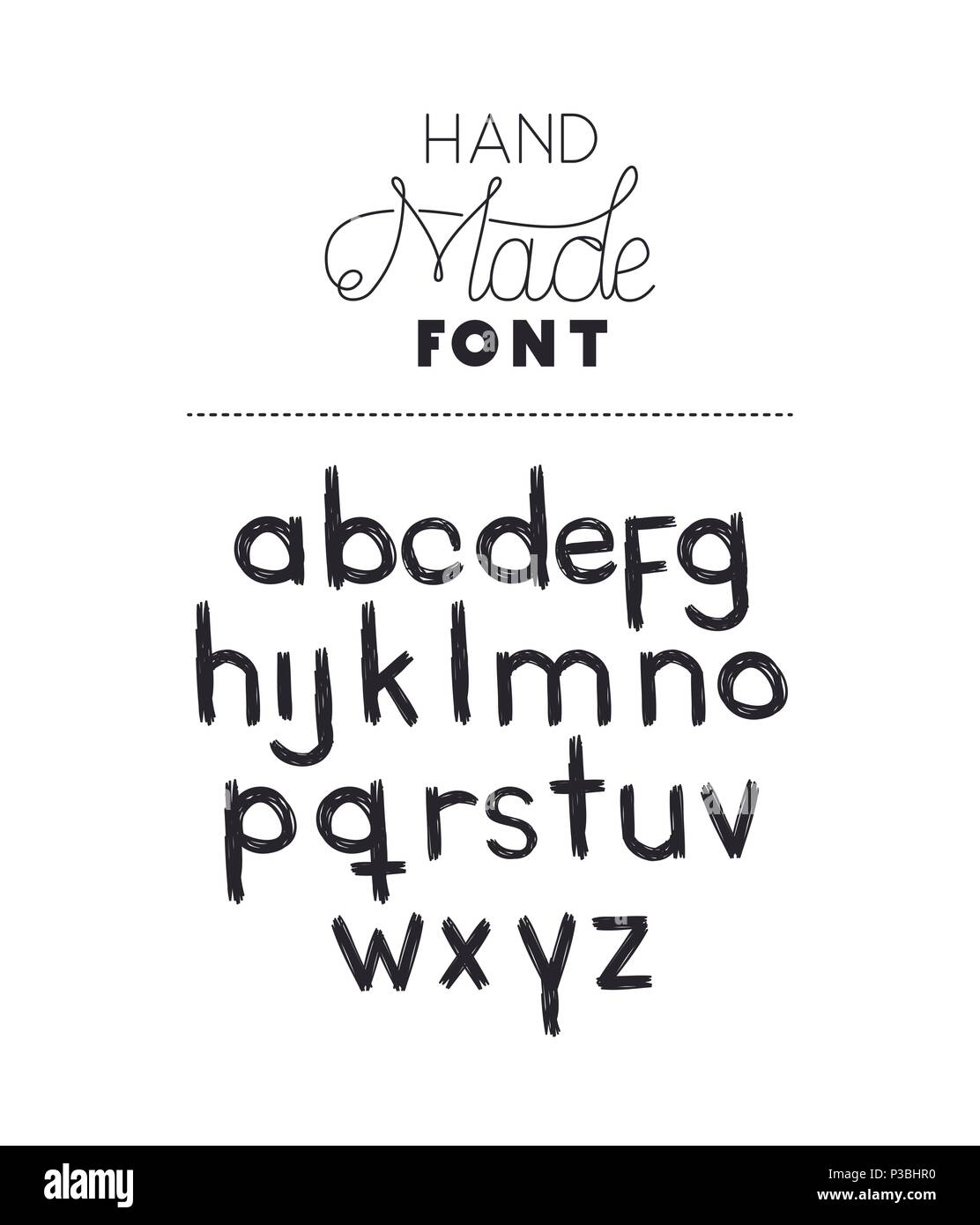 hand made font alphabet Stock Vector Image & Art - Alamy