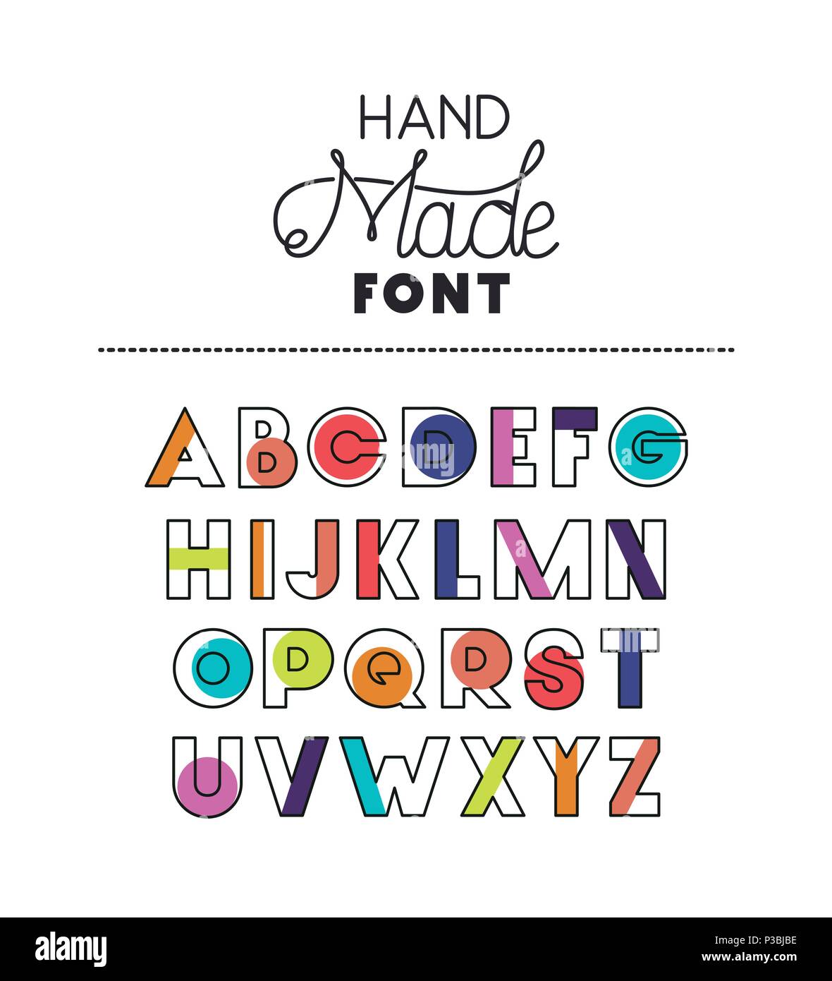 hand made font alphabet Stock Vector Image & Art - Alamy