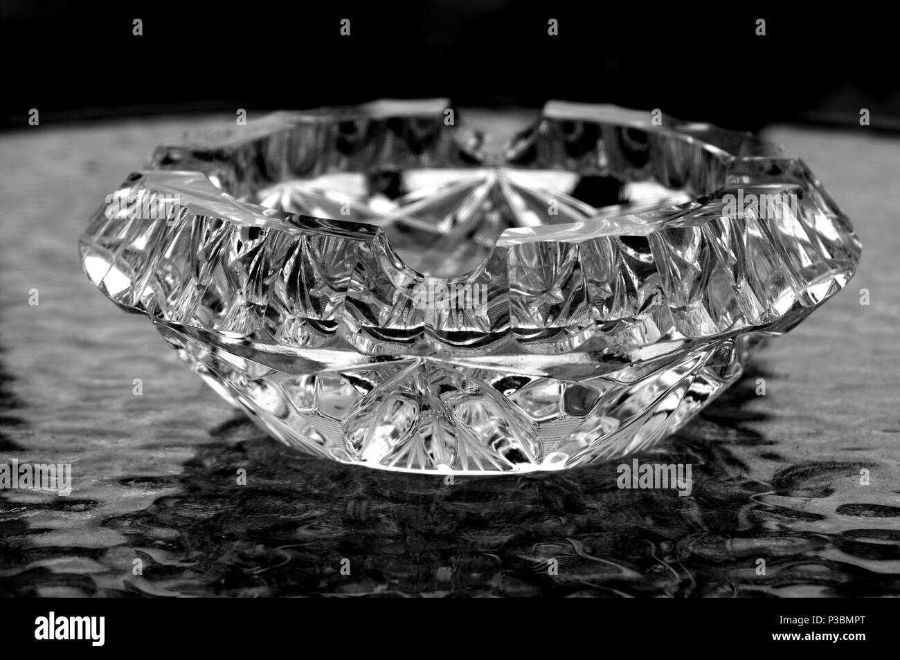 Empty Crystal Ashtray Stock Photo - Alamy