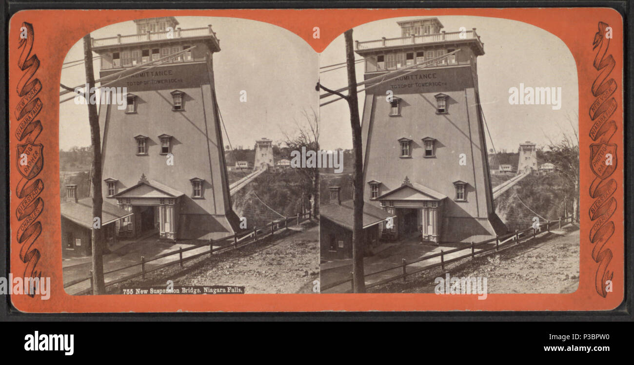 209 New Suspension Bridge and Tower, Niagara Falls, from Robert N ...
