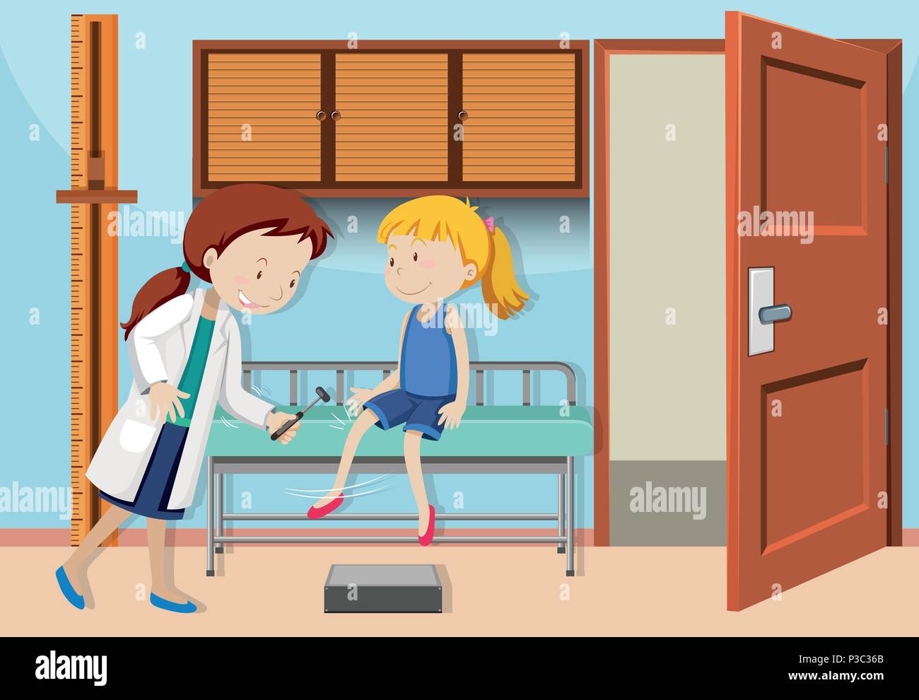 A Girl Check up with Doctor illustration Stock Vector Image & Art - Alamy