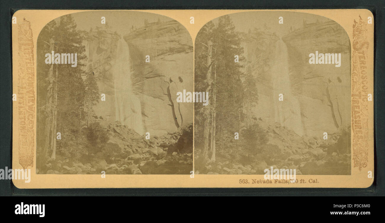 207 Nevada Falls, 700 feet, Cal, by Littleton View Co. 2 Stock Photo ...