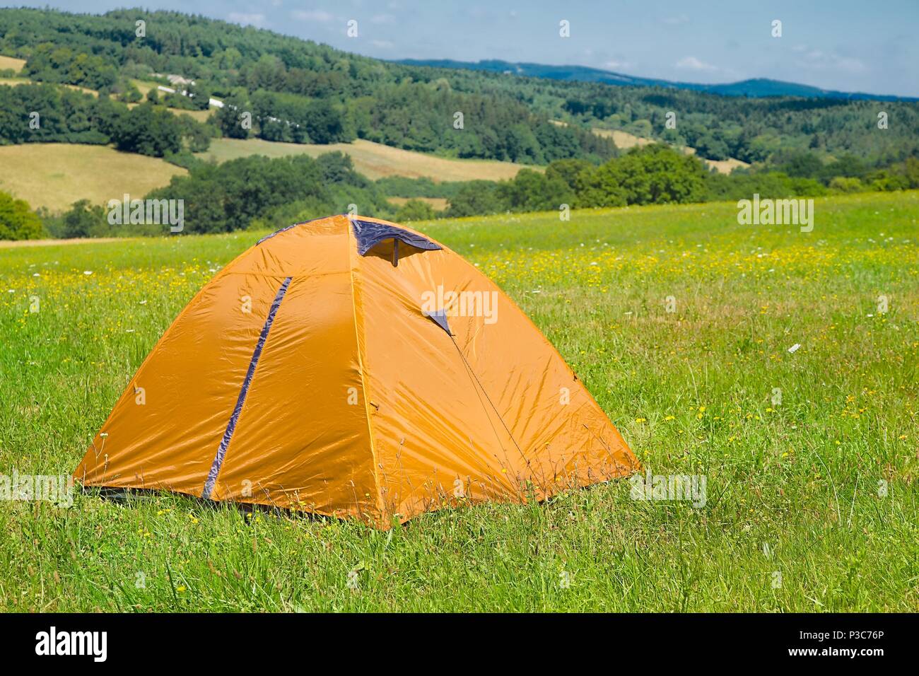 Tents on grassland hi-res stock photography and images - Alamy
