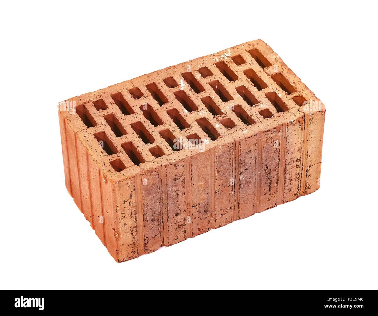 Old dirty brick on white background Stock Photo - Alamy