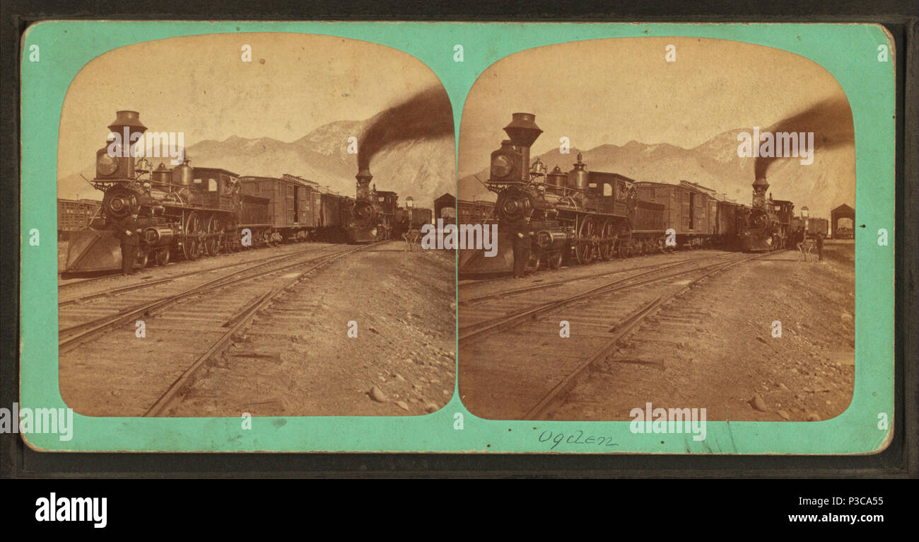 . Ogden. Alternate Title: View of a railroad trains in a train yard ...