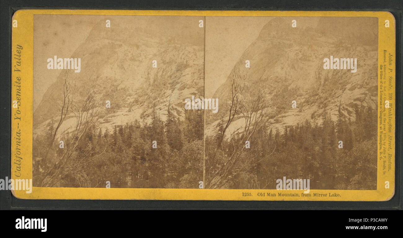 220 Old Man Mountain, from Mirror Lake, by John P. Soule Stock Photo ...
