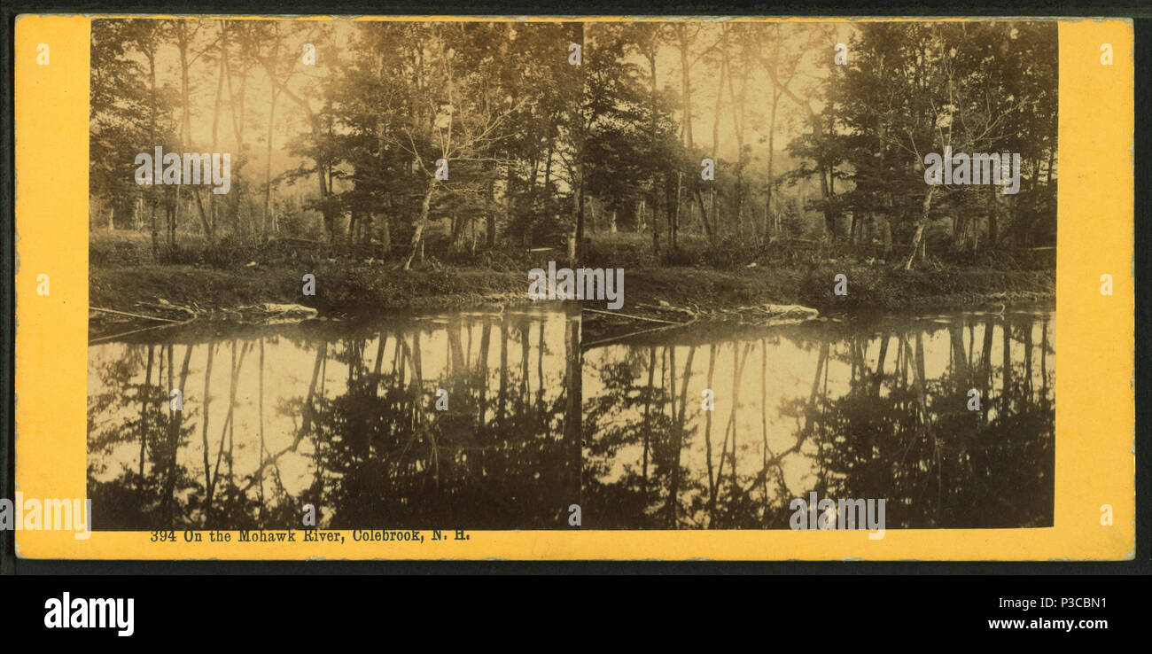 223 On the Mohawk River, Colbrook, N.H, by Bierstadt Brothers 2 Stock ...