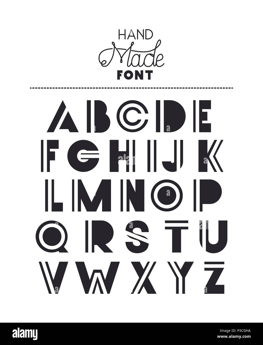 hand made font alphabet Stock Vector Image & Art - Alamy