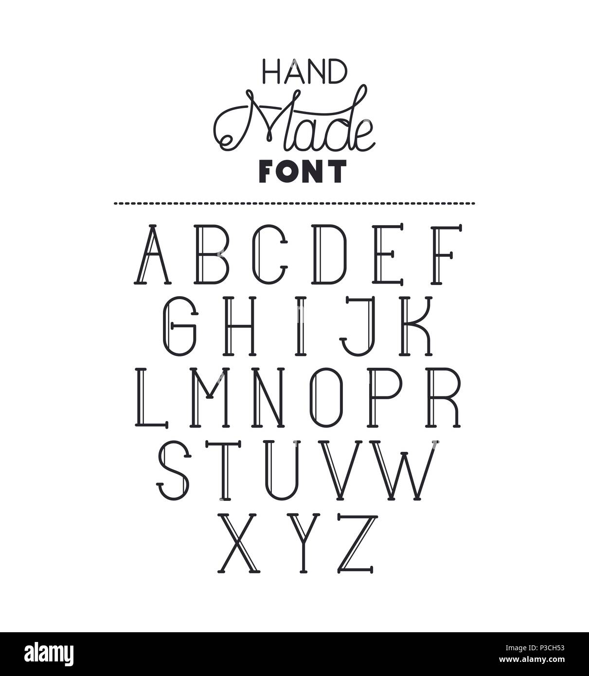 hand made font alphabet Stock Vector Image & Art - Alamy