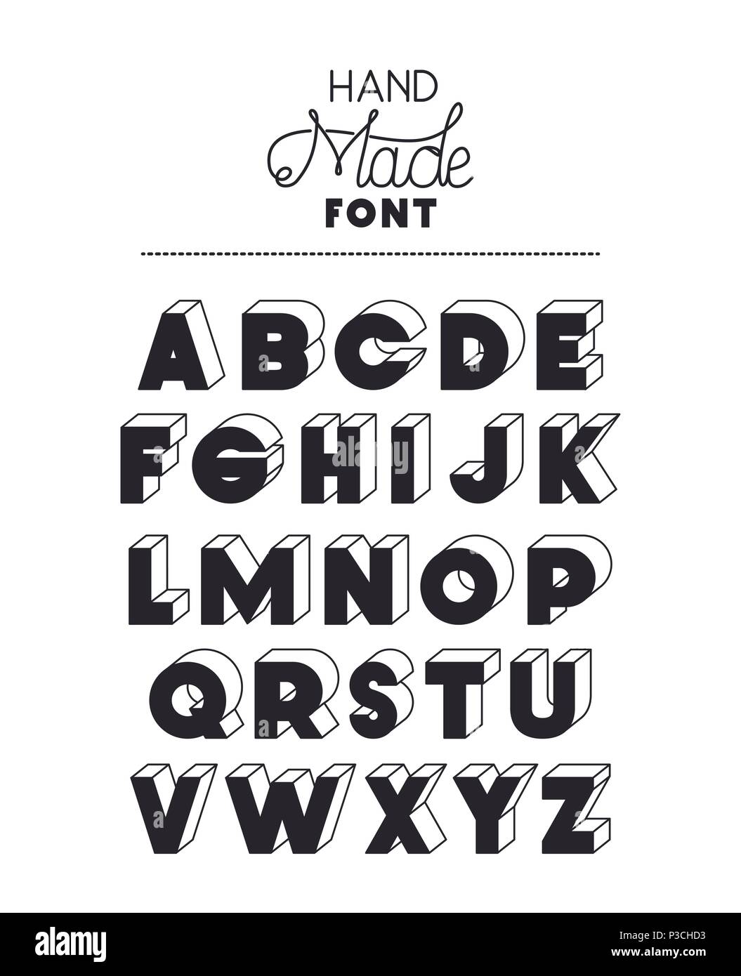 hand made font alphabet Stock Vector Image & Art - Alamy