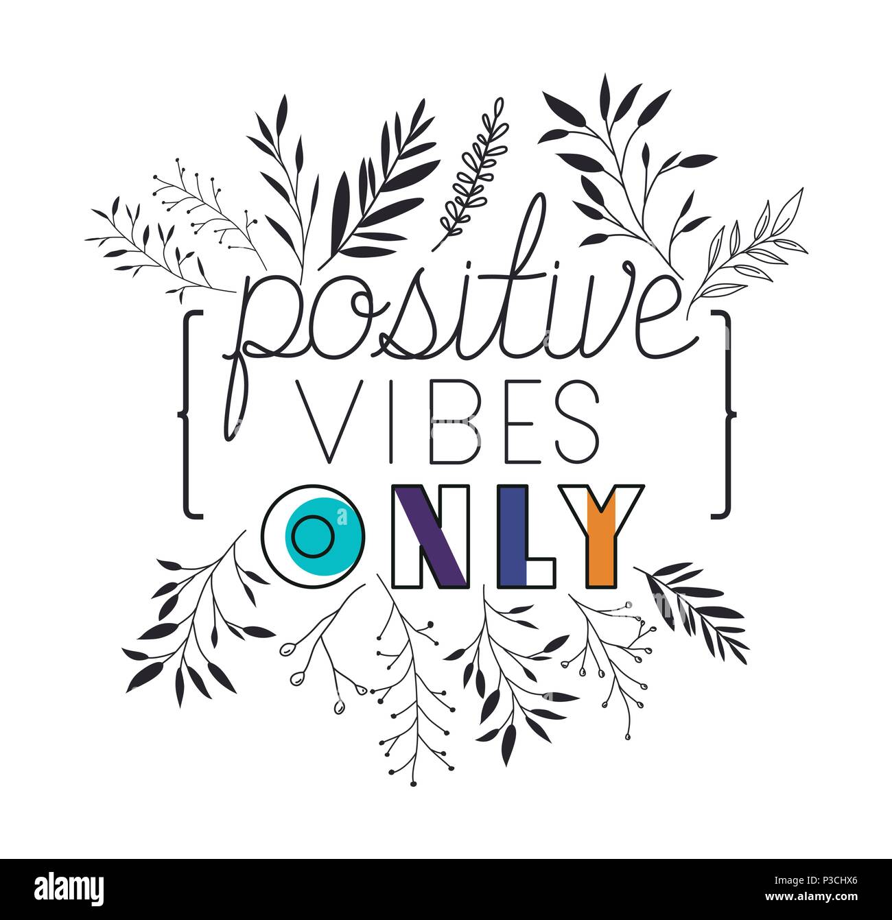 Think positive sketch Cut Out Stock Images & Pictures - Alamy